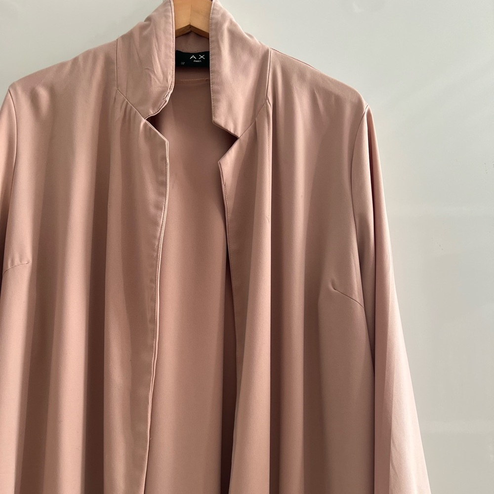 Dusty Pink Beige Neutral Open Front Duster Coat Jacke… - Gem